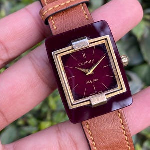 Vintage Rare Century Ruby Star Automatic Tank Shape Swiss Made 25 ...