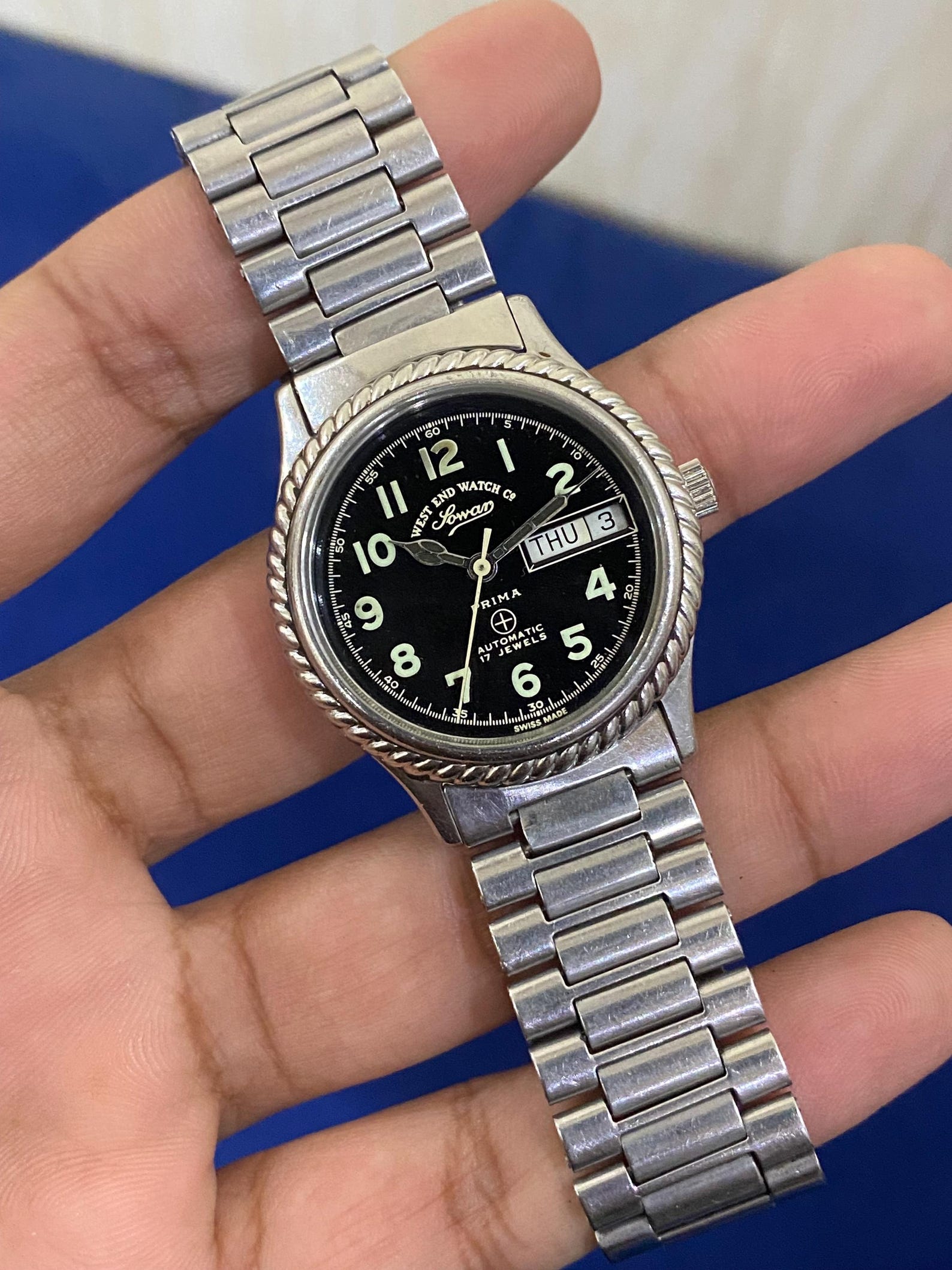 Vintage Rare West End Watch Sowar Prima Automatic Day/date S.4877 5150 ...