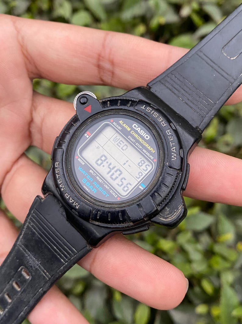 Vintage Rare 1990 Casio Map Meter Digital Quartz 693 MAP-100 Japan Made ...