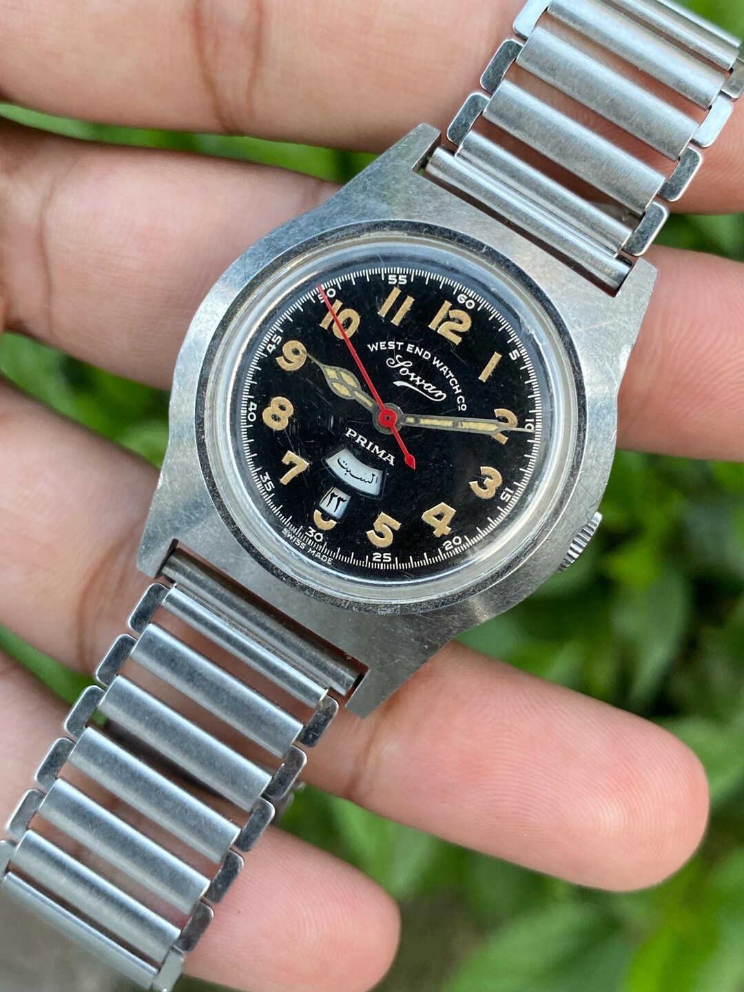 Vintage Rare West End Watch Sowar Prima Arabic Day/date Mint Condition ...