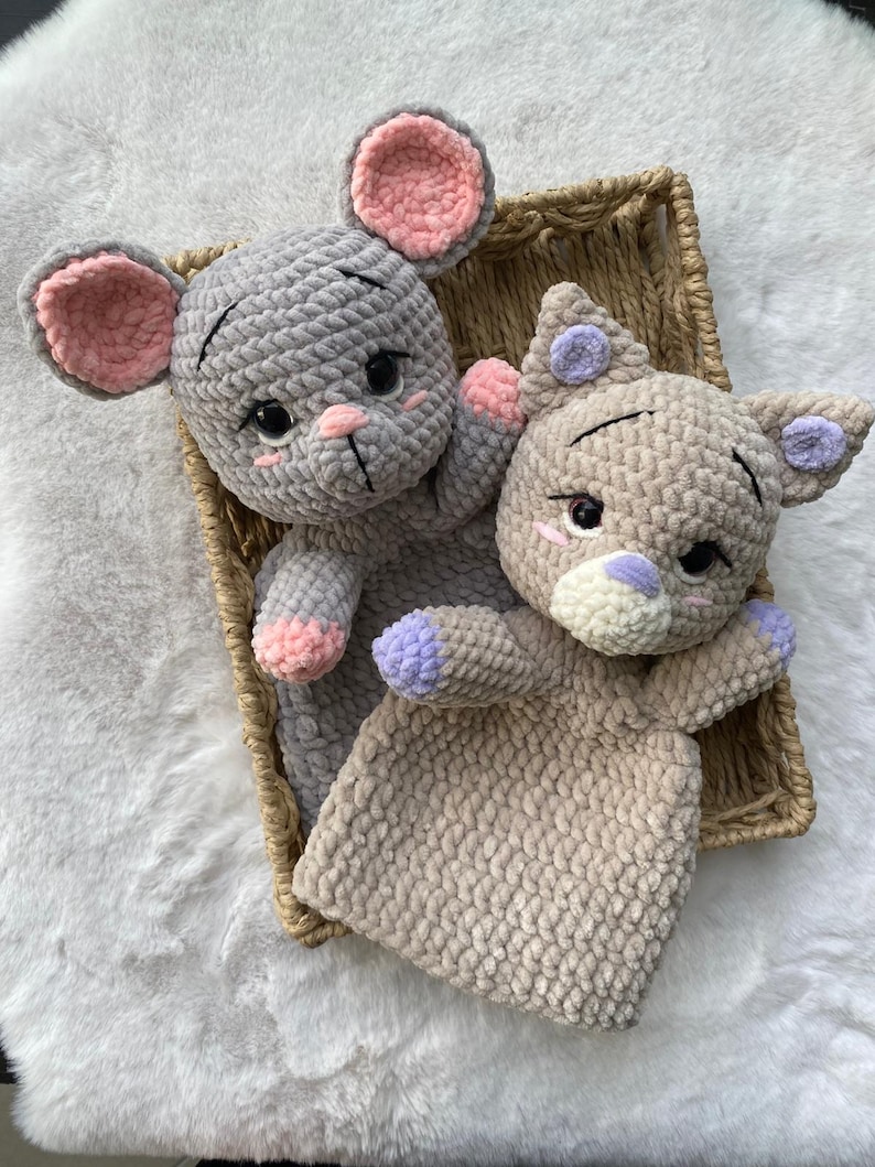 Amigurumi Cat & Mouse Hand Puppets Crochet Pattern (PDF Download) - Etsy