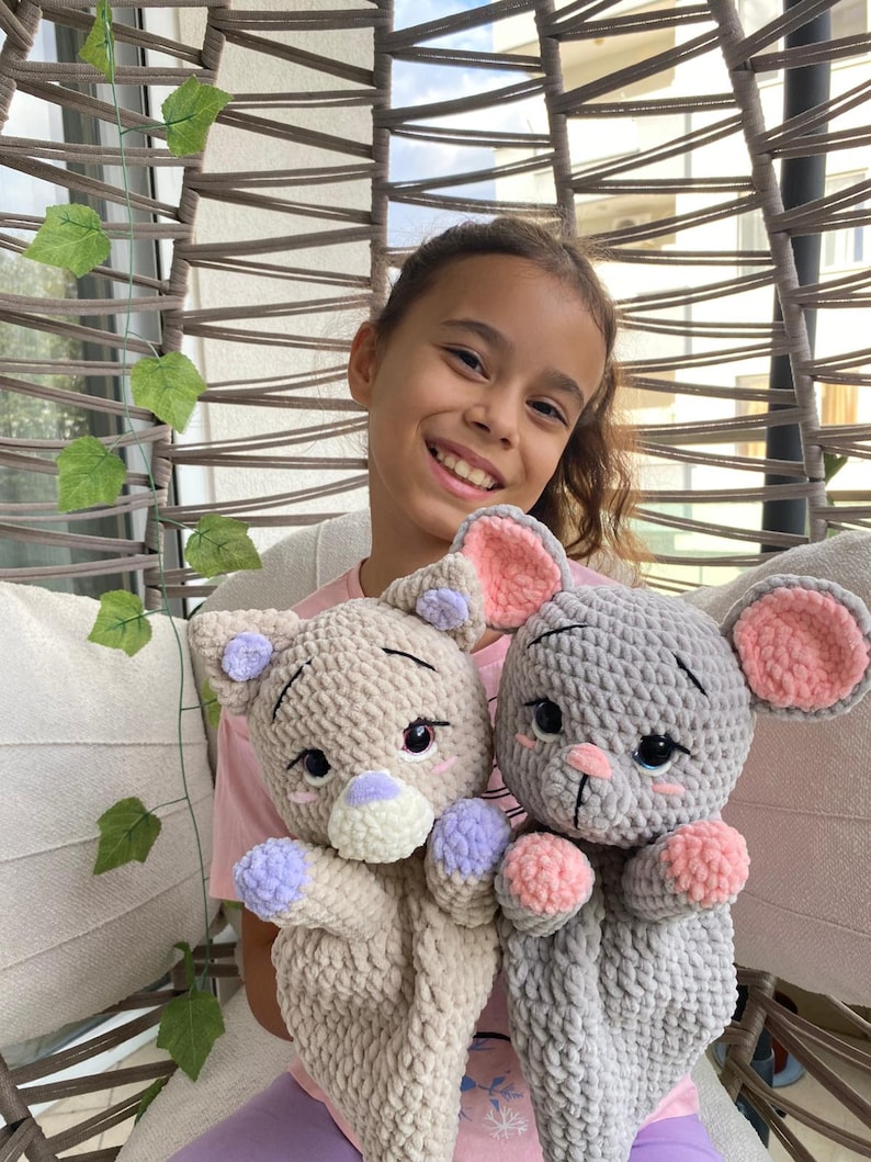Amigurumi Cat & Mouse Hand Puppets Crochet Pattern (PDF Download) - Etsy