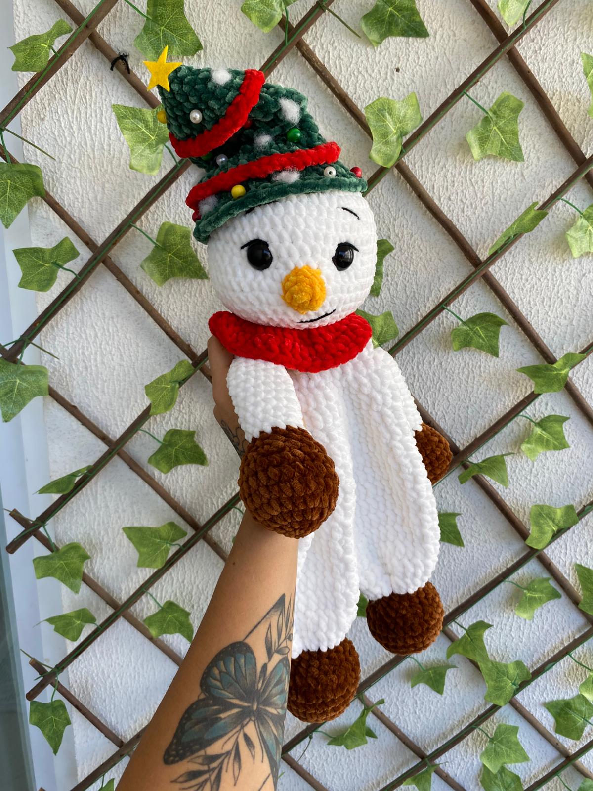 Amigurumi Crochet Pattern — Snowman Plush, Festive Winter Décor — PDF ...