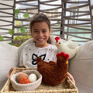 Amigurumi Crochet Pattern — Big Chicken With Basket & Eggs (farm Set ...