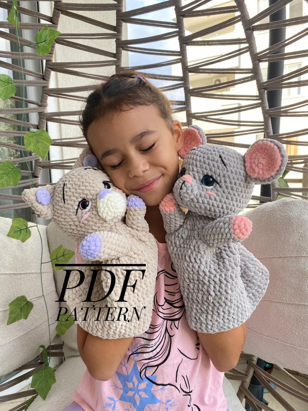 Amigurumi Cat & Mouse Hand Puppets Crochet Pattern (PDF Download) - Etsy