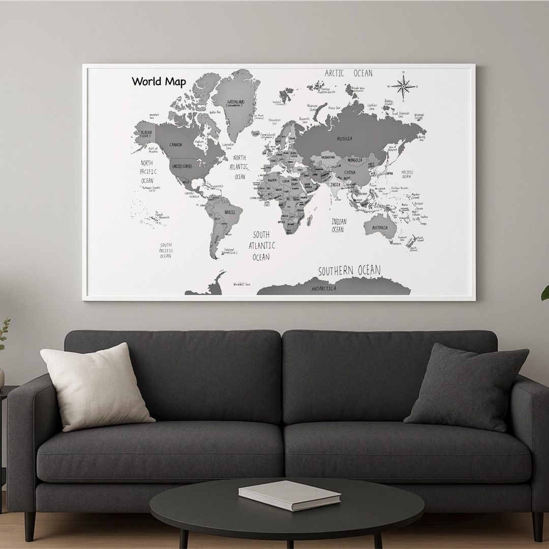 Printable World Map With Colouring Page: Printable Labeled Geography ...