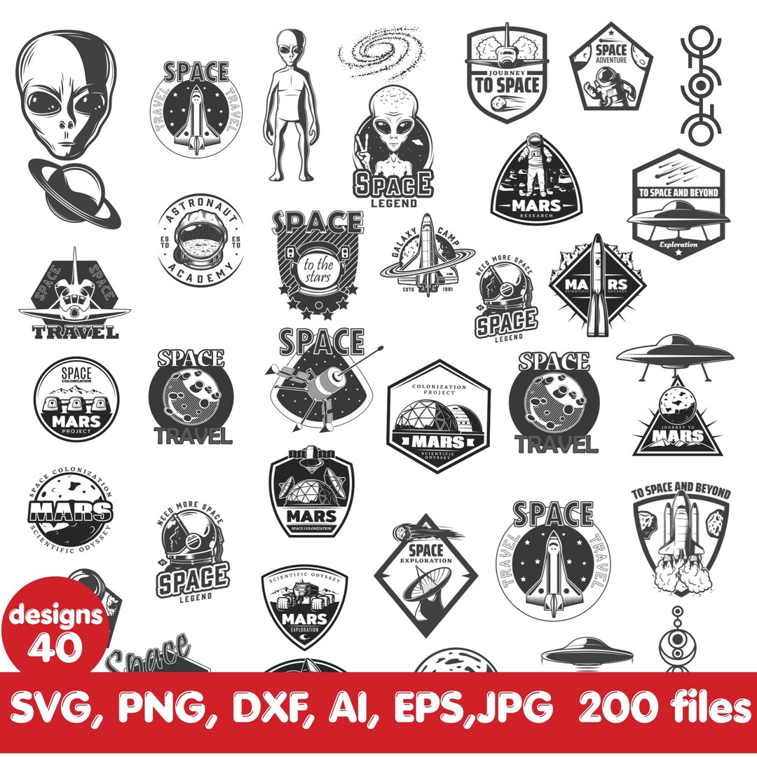 Cosmic Space SVG Bundle | Planets, Astronauts, Stars (digital Download ...