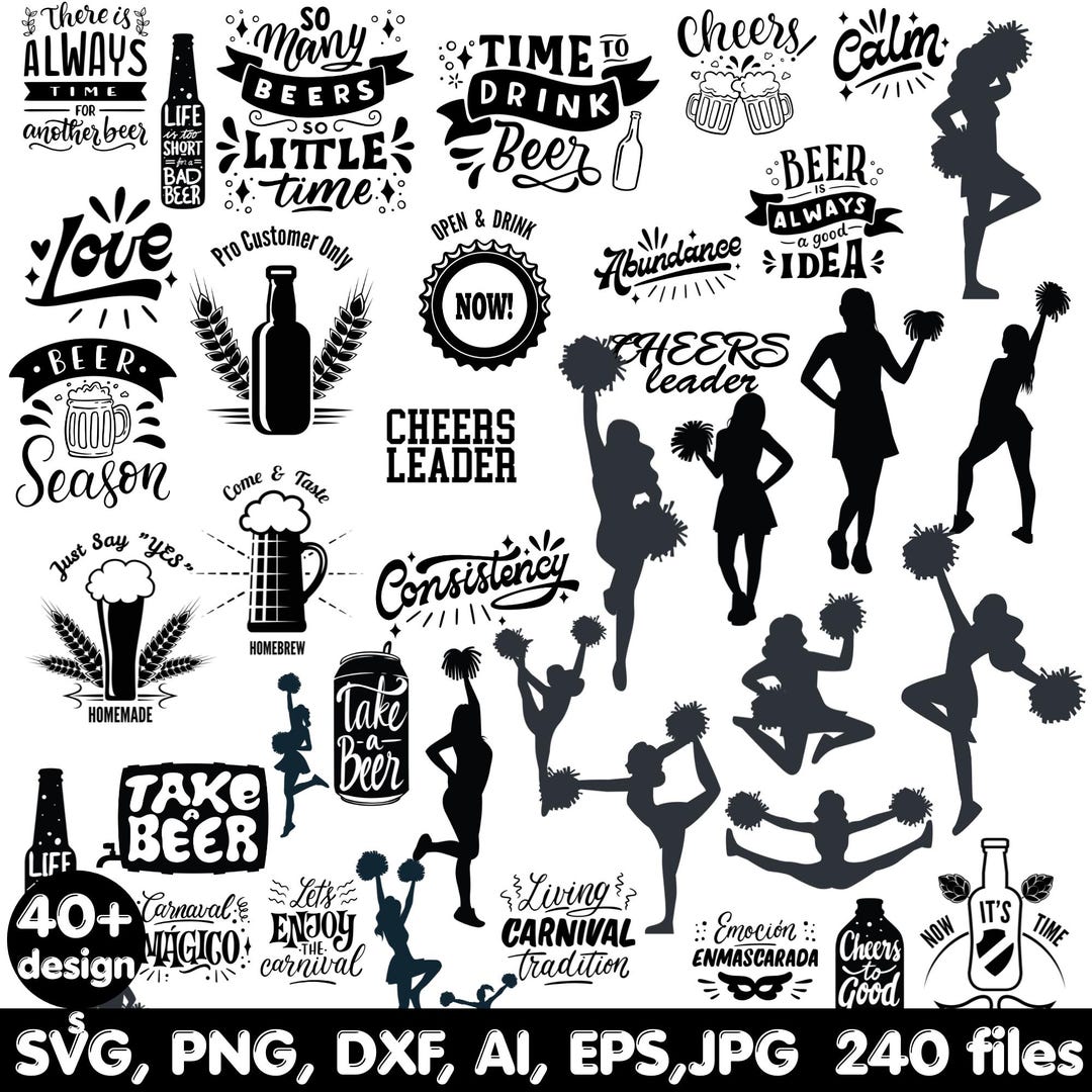 Cheerleader Svg Bundle, Cheer Svg, Cheerleader Clipart,cheerleading Svg ...