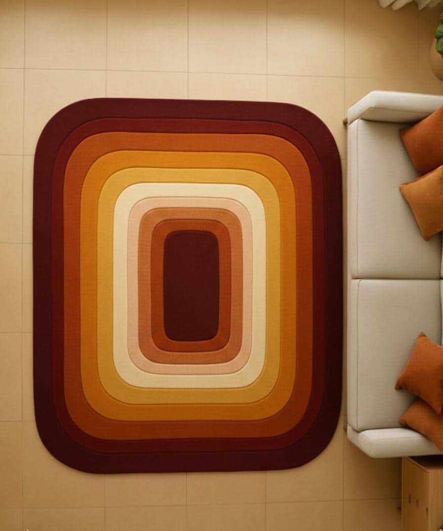 Handmade Geometric Wool Rug: Retro Mid Century Modern Carpet - Etsy