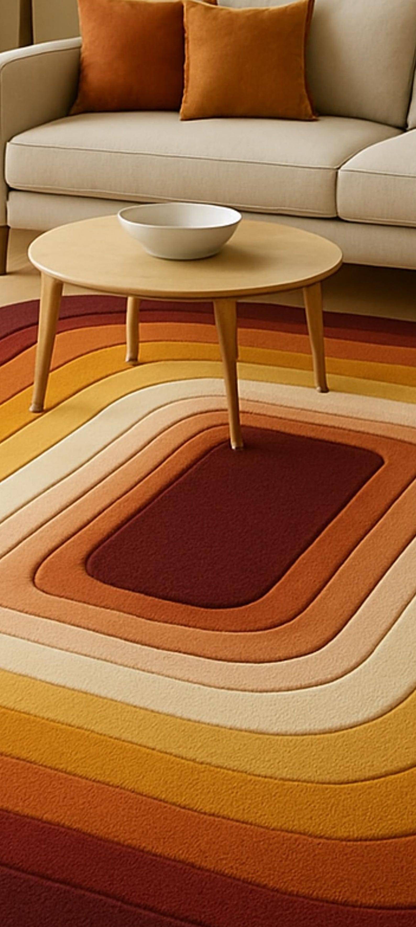 Handmade Geometric Wool Rug: Retro Mid Century Modern Carpet - Etsy