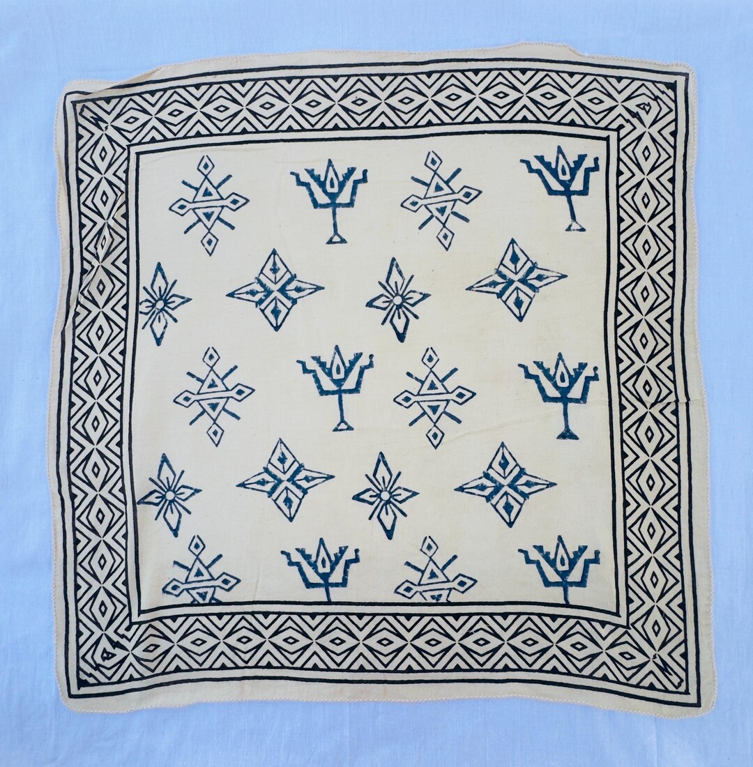 Organic Cotton Bandana Scarf, Paisley Design, Hand Block Print - Etsy