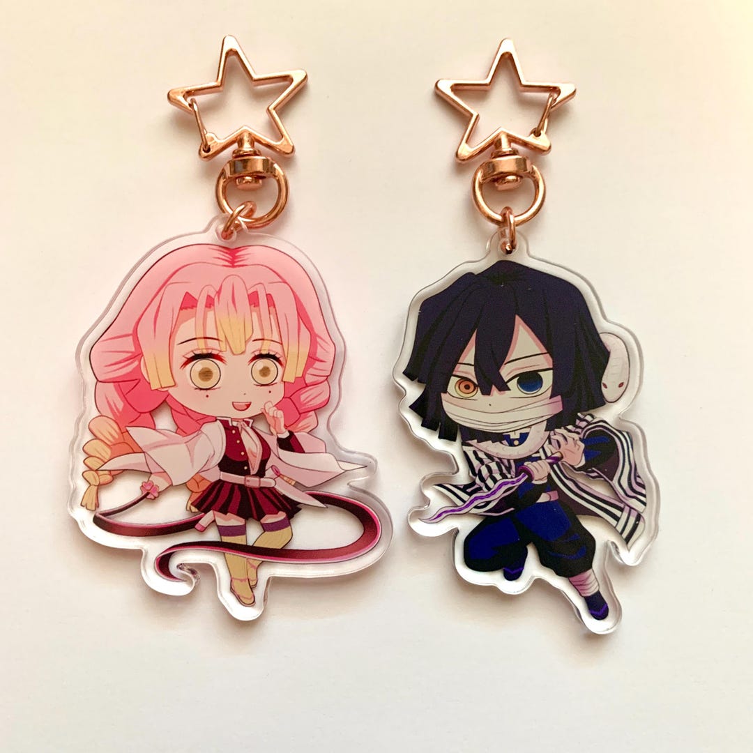 Demon Slayer Couples Keychain - Mitsuri Kanroji & Obanai Iguro - Etsy