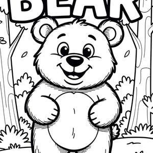 Coloring Pages Letter B for Kids – B for Bear Printable Alphabet PDF ...