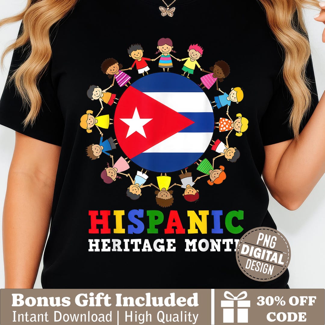 Cuba Flag Hispanic Heritage Month Png, Cultural Kids Circle Sublimation ...