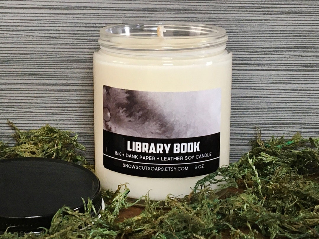 Library Book Candle Inked Dank Paper With a Whiff of Dirt - Etsy