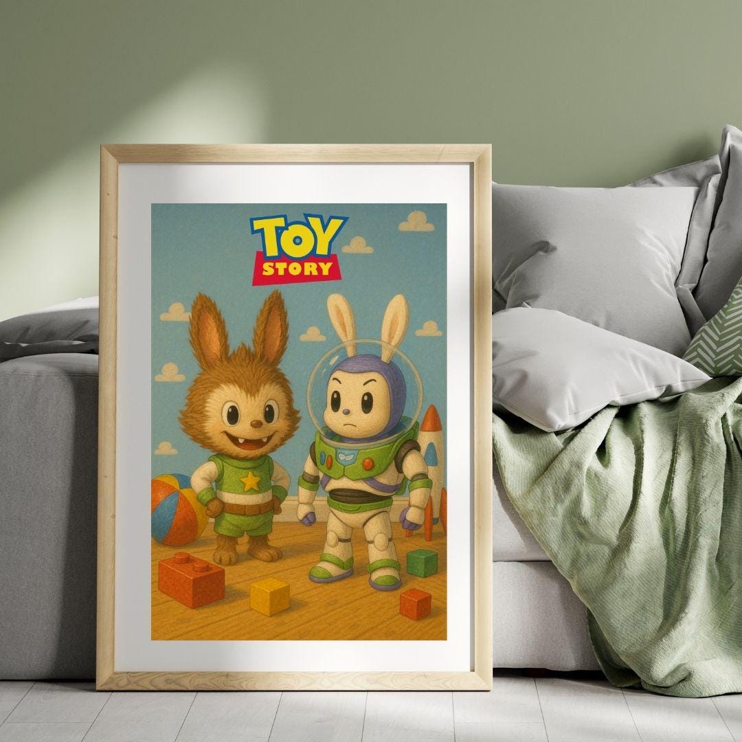 Toy Story Labubu Poster: Pixar-inspired Wall Art (50x70cm Digital ...