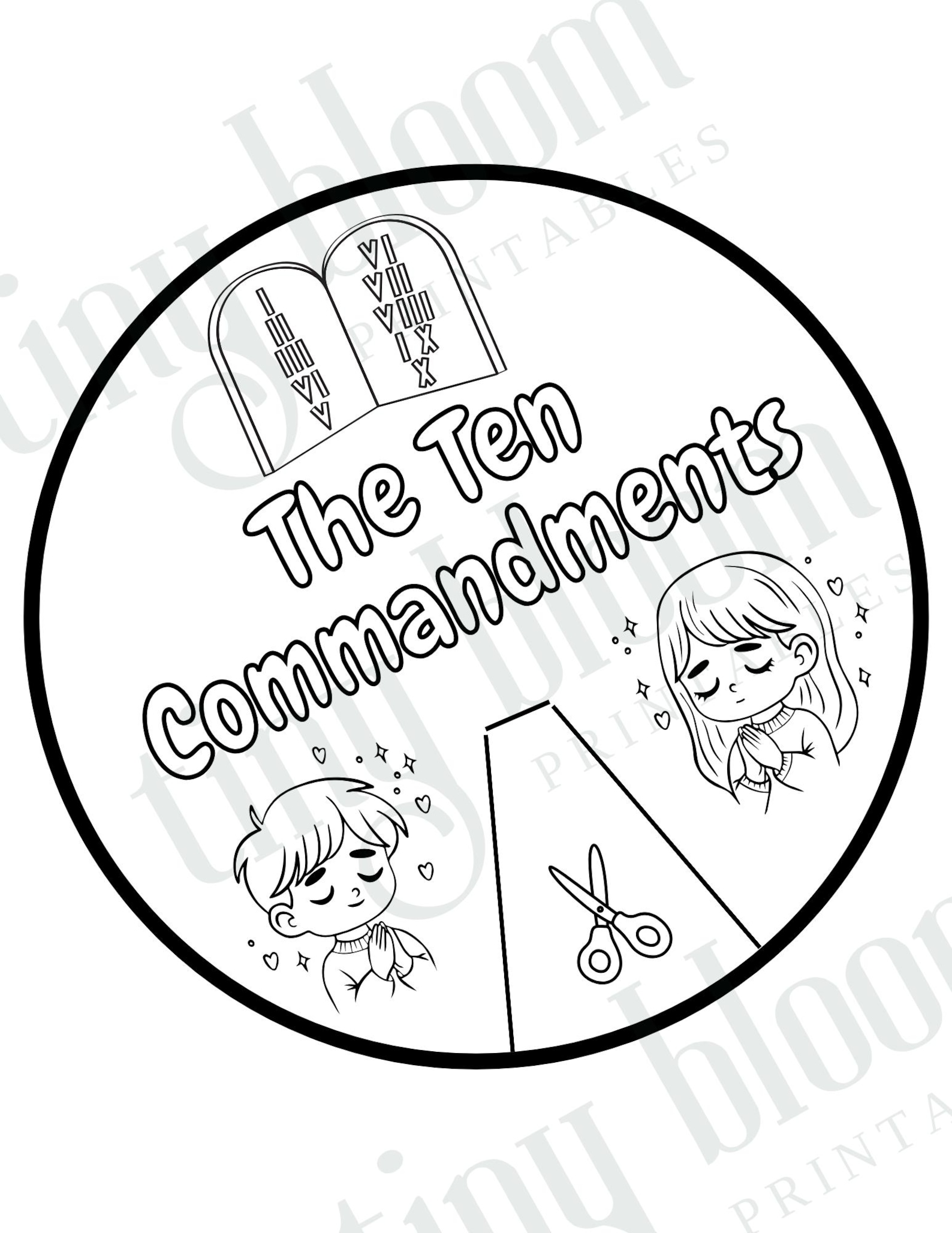 Ten Commandments Color & Cut Wheel | Christian Kids Activity | Bible ...