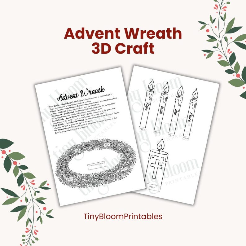 Advent Wreath Craft – Printable Color & Cut Activity for Kids ...