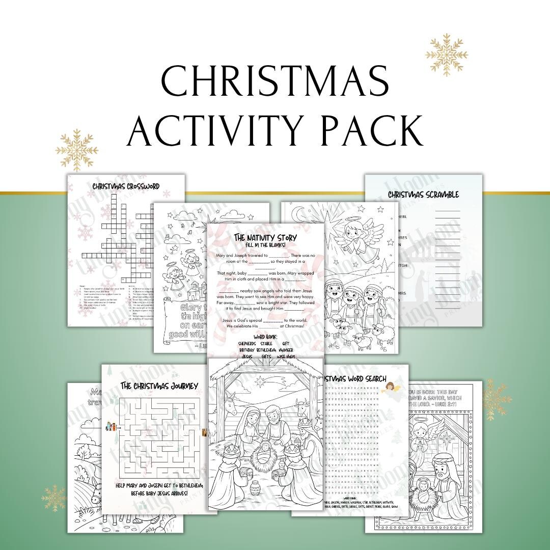 Christian Christmas Activity Pack | 10 Printable Pages | Digital ...