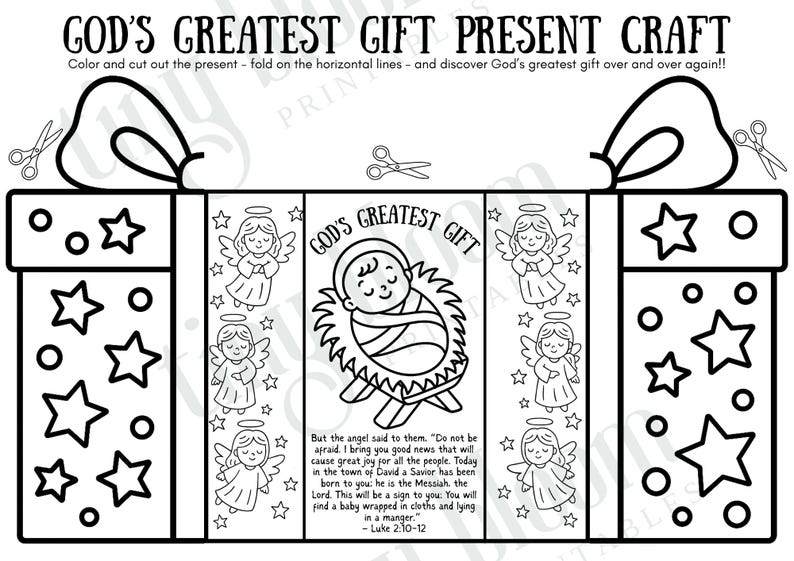 God’s Greatest Gift Foldable Craft | Christmas Coloring Activity for ...