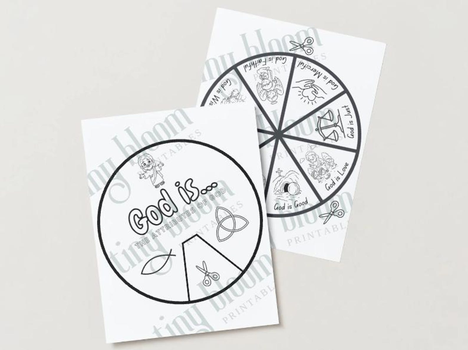 Attributes of God Color & Cut Wheel | Christian Kids Craft | Printable ...