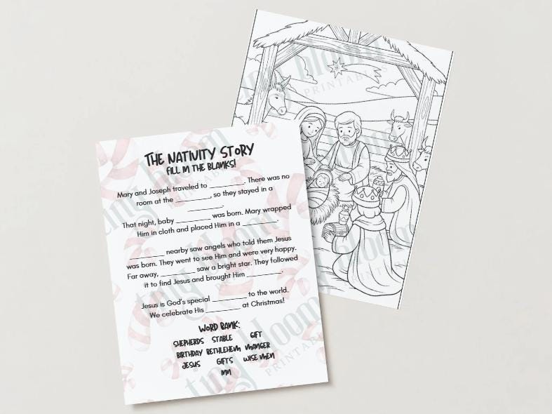 Christian Christmas Activity Pack | 10 Printable Pages | Digital ...