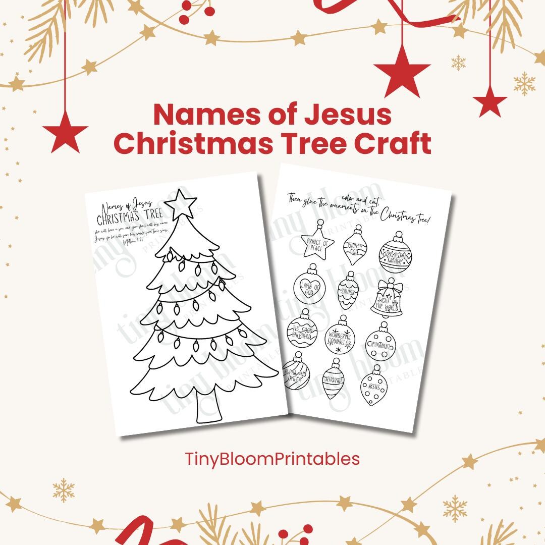 Names of Jesus Christmas Tree Craft | Christian Kids Activity (PDF) - Etsy