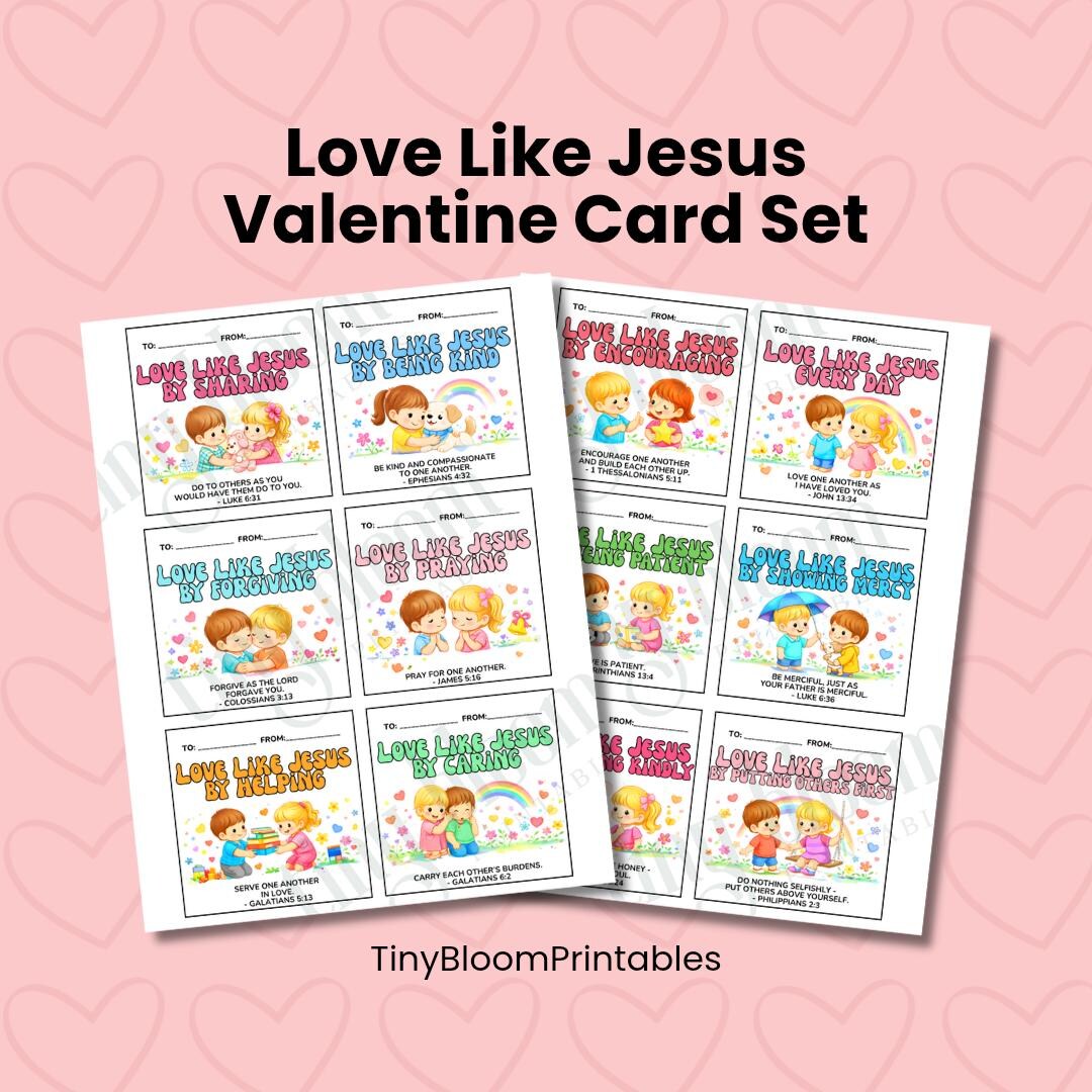 Love Like Jesus Valentine Cards – Set of 12 Christian Valentine ...
