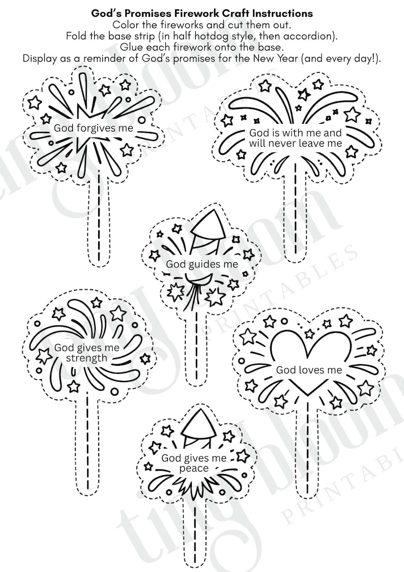 God’s Promises Fireworks Craft – Christian New Year Activity for Kids ...
