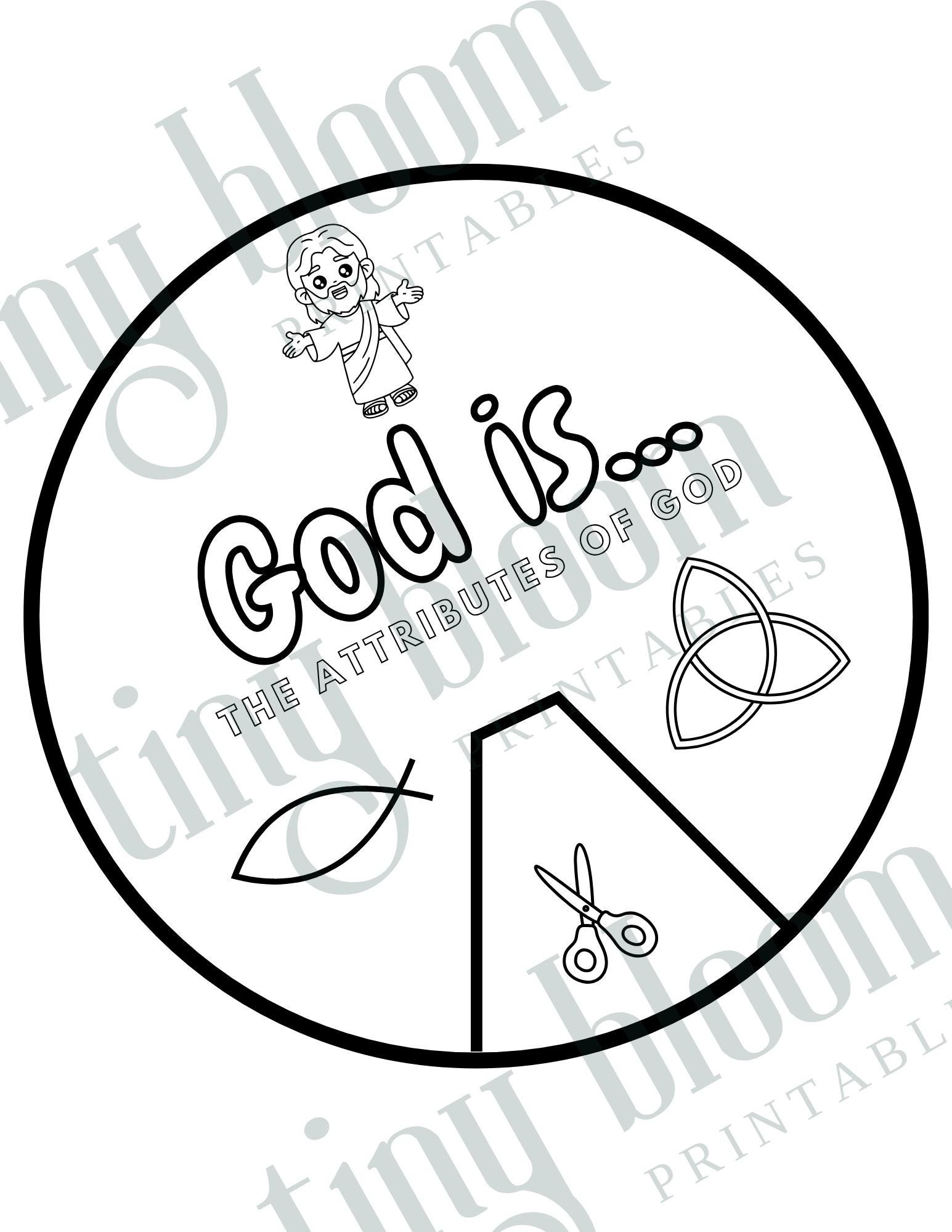 Attributes of God Color & Cut Wheel | Christian Kids Craft | Printable ...