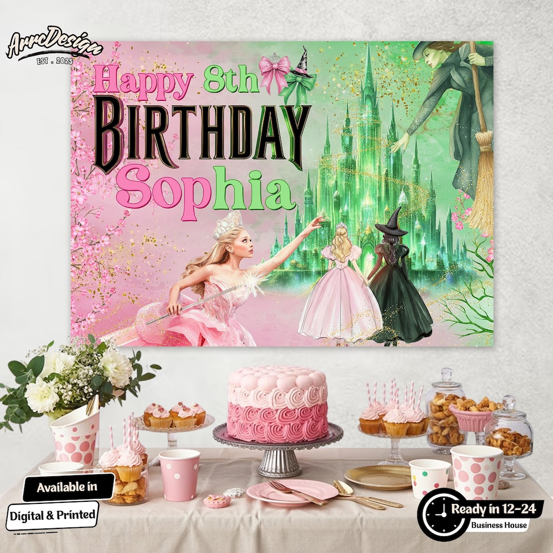 Personalized Wicked Birthday Backdrop, Kids Party Decor - Etsy