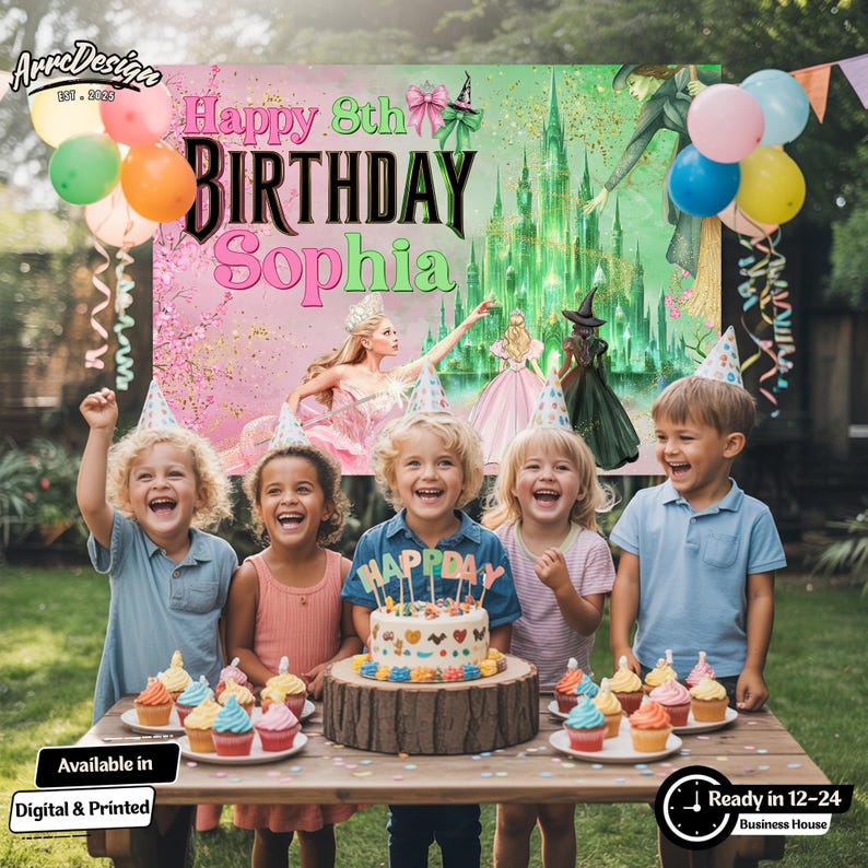 Personalized Wicked Birthday Backdrop, Kids Party Decor - Etsy