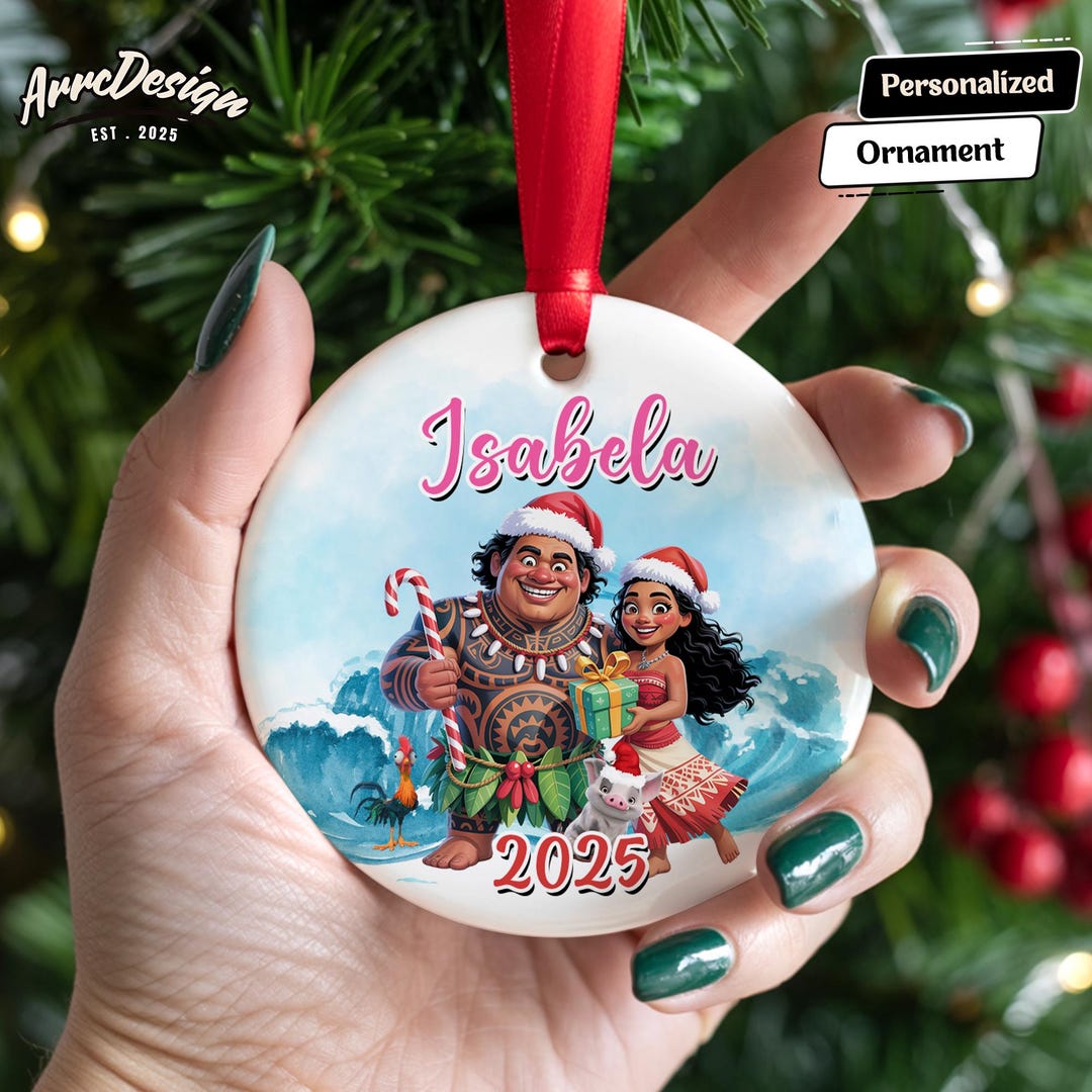 Personalized Moana & Maui Holiday Keepsake: Custom Name Disney Gift for ...