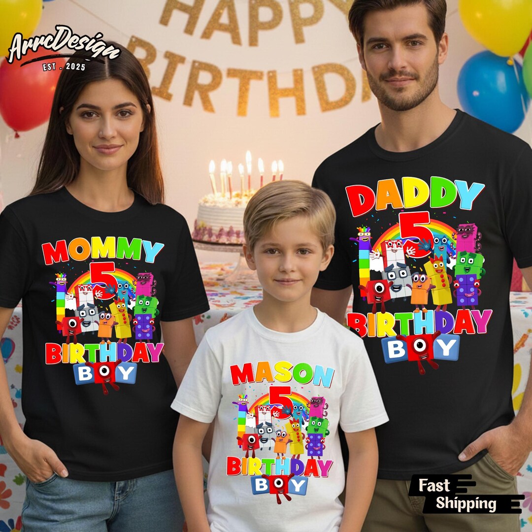 Numberblocks Family Birthday Shirt, Number Blocks Characters Shirt ...