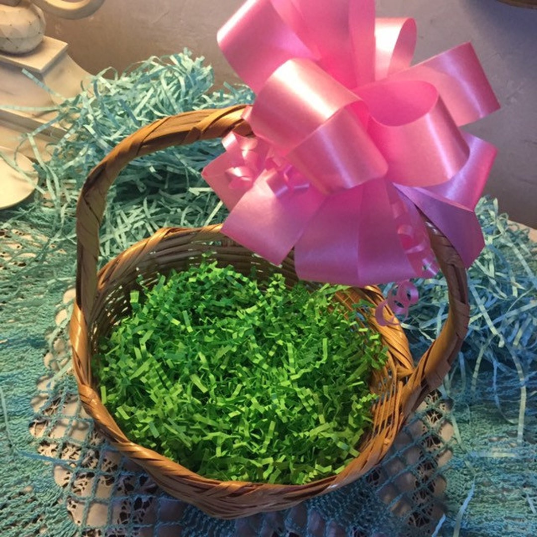 Basket Easter Basket Vintage Hand Made Easter Decor Small Round 1960s ...