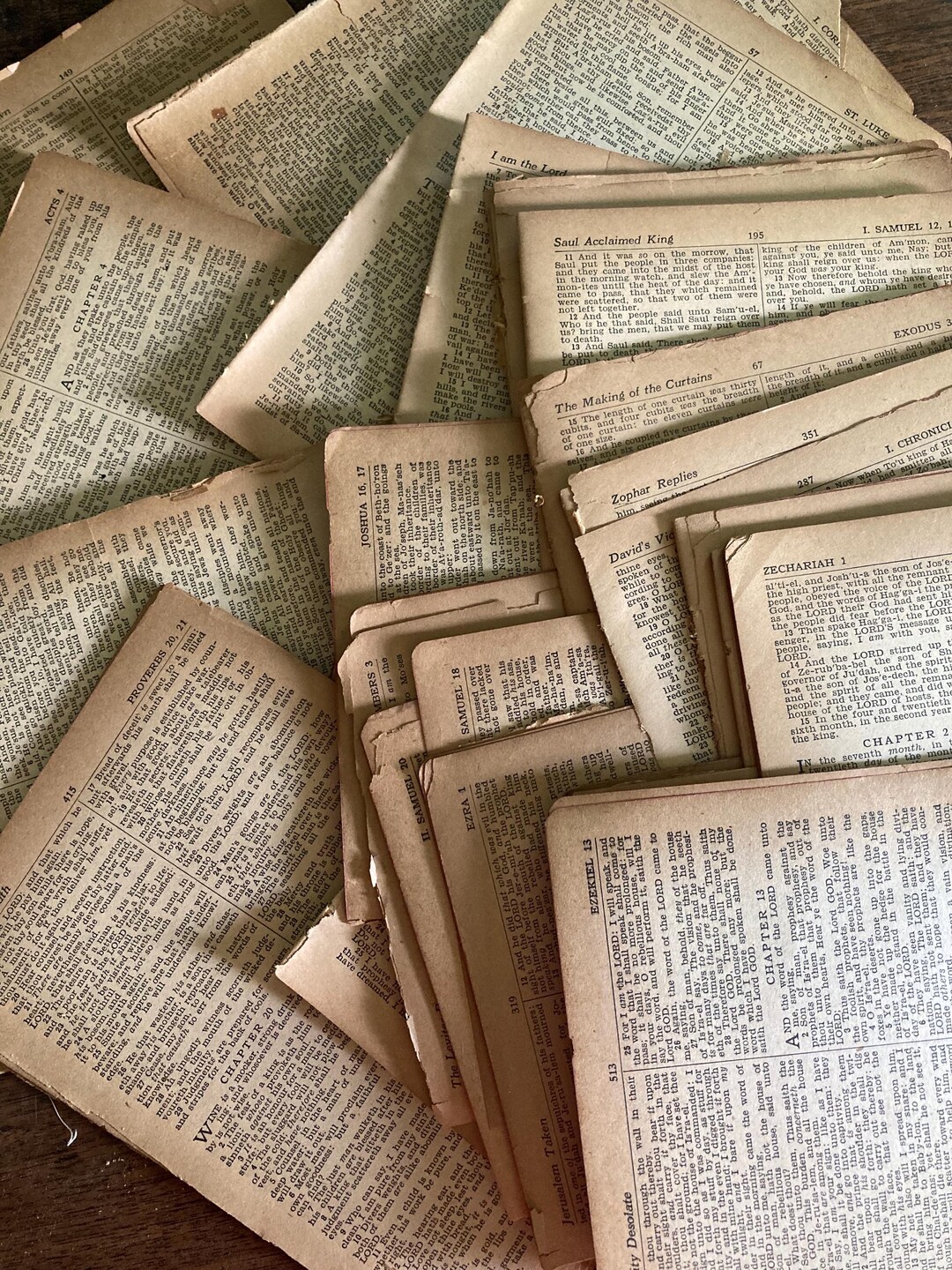 Antique Bible Pages 1920s 2 Signatures 28 Pages 5 3/8” X 6 3/4 ...