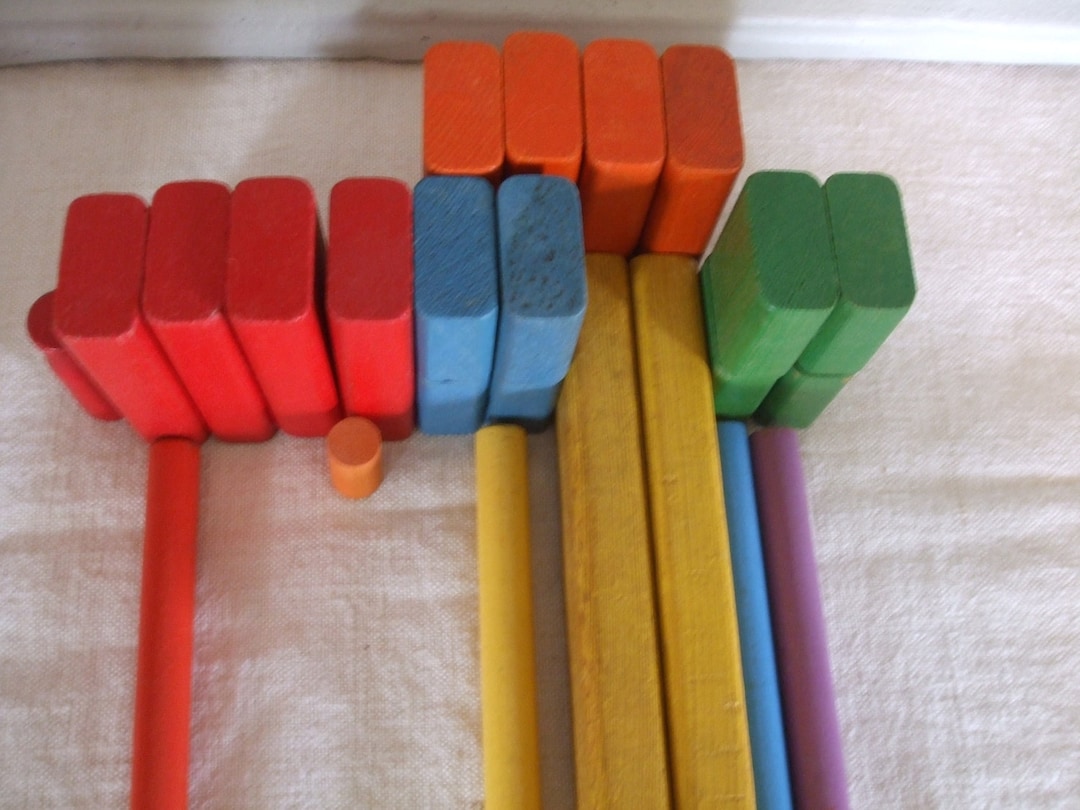 Building Blocks Rainbow Vintage Wood - Etsy