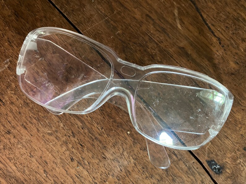 Vintage Safety Glasses UVEX Clear Eye Wear Carpentry Wood Working Tile ...
