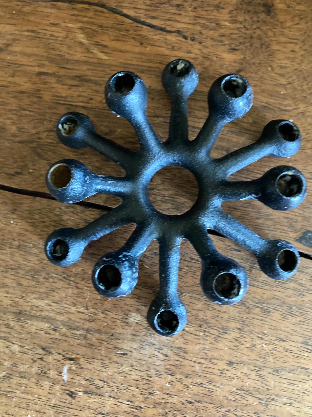 Vintage Candleholder Dansk Cast Iron MCM Groovy Black Sputnik Jens ...