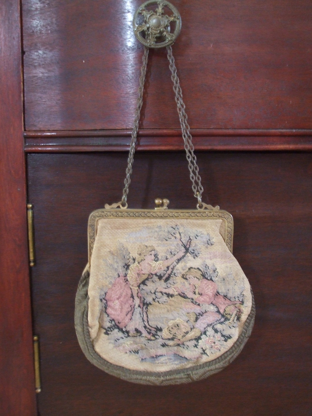 Handbag Brocade Handbag Turn of the Century French Country Scene Free ...