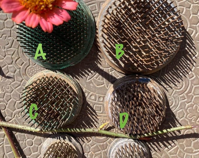 Vintage Flower Frogs Pin Style Small Medium Metal Needle Sharp USA Made ...