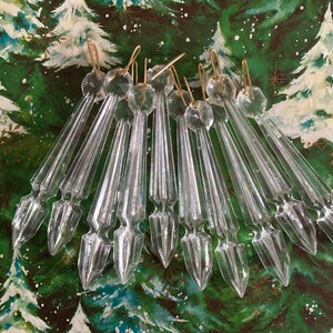Vintage Christmas Icicles Set of 10 6 Plastic Ornaments Chandelier ...