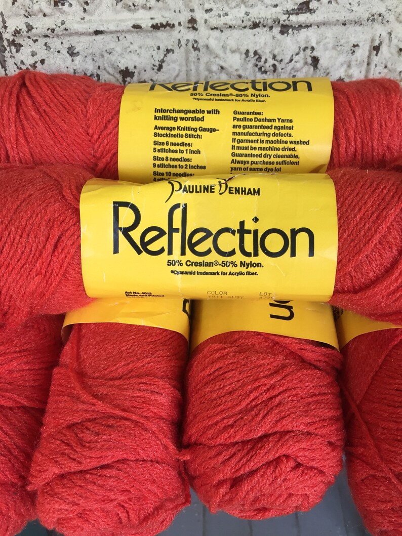 Yarn Rust Rosy Rust NOS Knitting Crochet 1970s 6 Skeins - Etsy