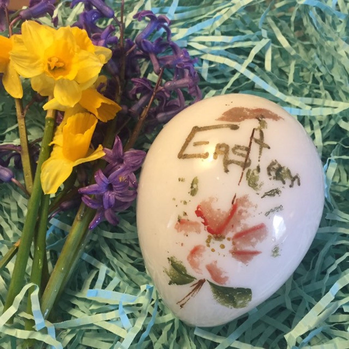 Egg Easter Egg Glass Mouth Blown Easter Hand Made Hand Painted - Etsy