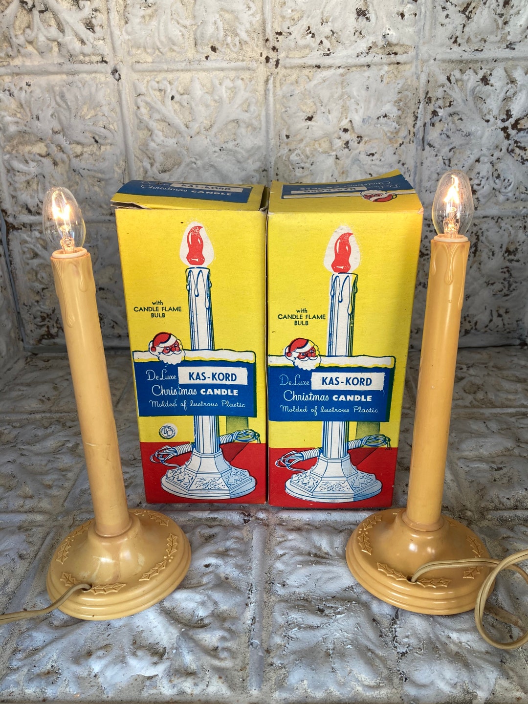 Candle Electric Vintage Window Candle 1950s Flame Bulb Kas-kord Deluxe ...