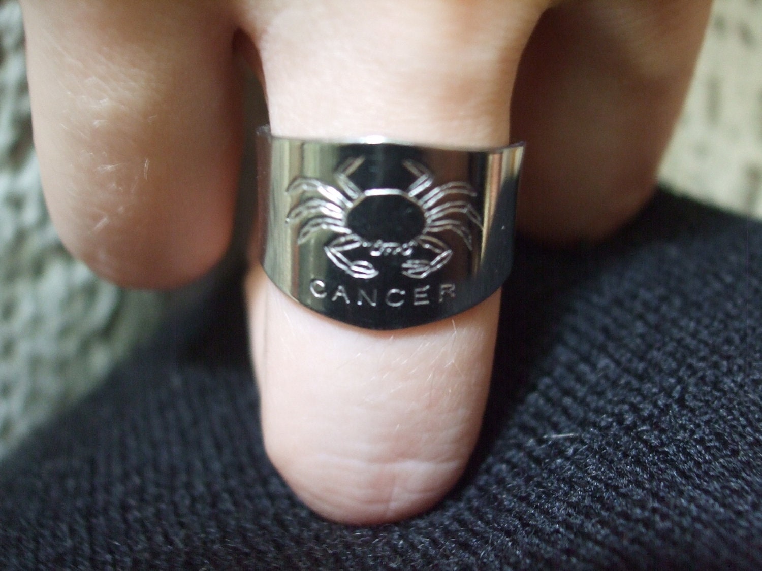 Ring Cancer Zodiac Ring Crab Ring Adjustable Steel Sheffield | Etsy