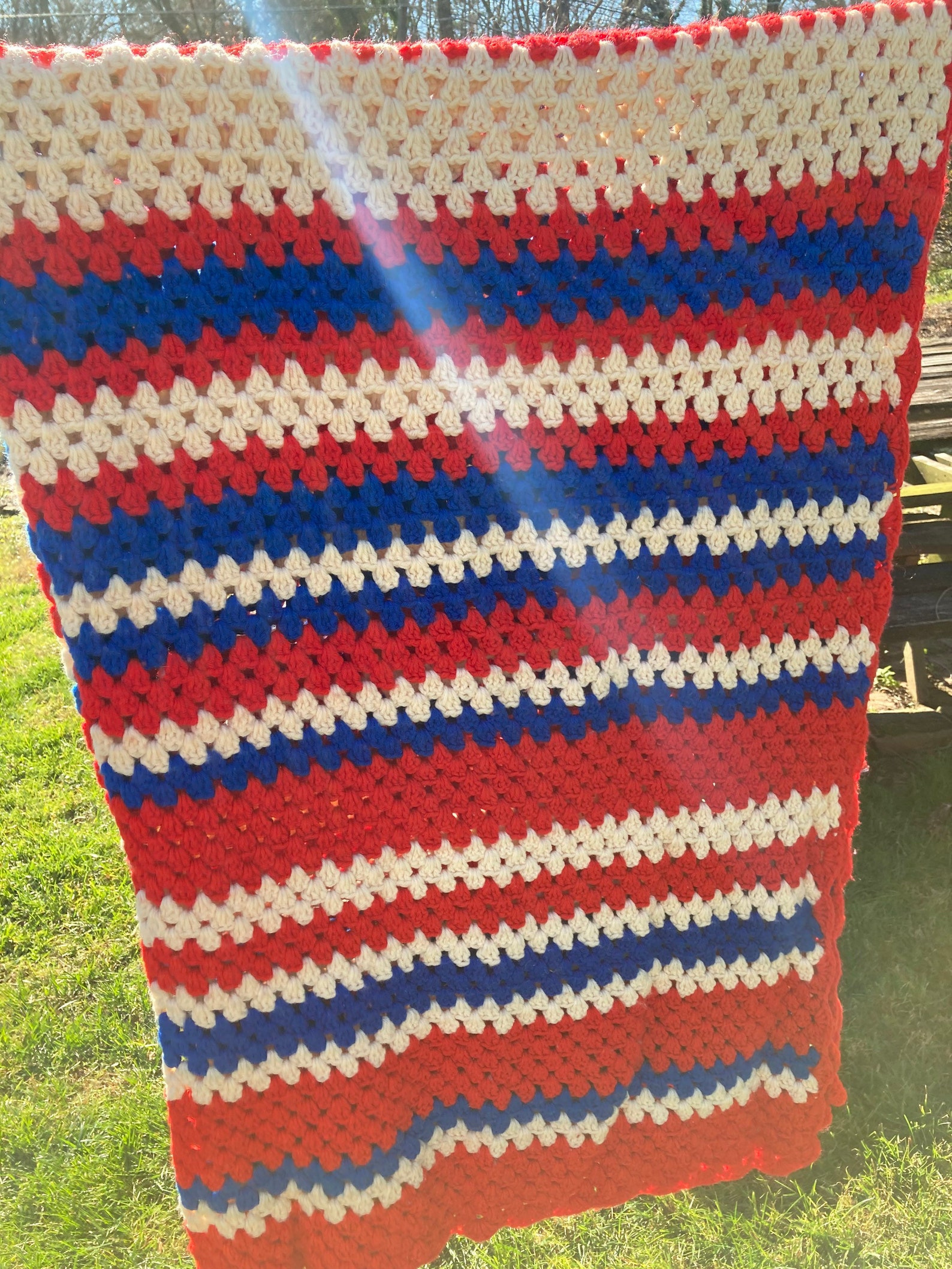 Afghan Crocheted Neon Pink Kelly Green Cream off White Long - Etsy