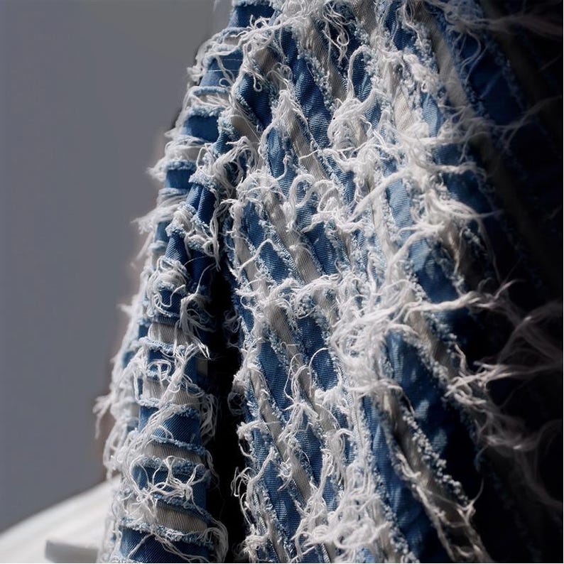 Distressed Denim Fabric, Frayed Texture Cloth, Vintage Reconstruction ...