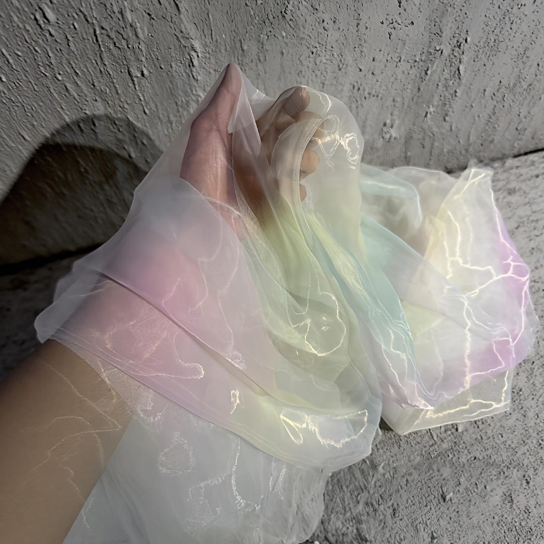 Rainbow Organza Fabric - Soft Gradient Sheer for Dress Making, Photo ...