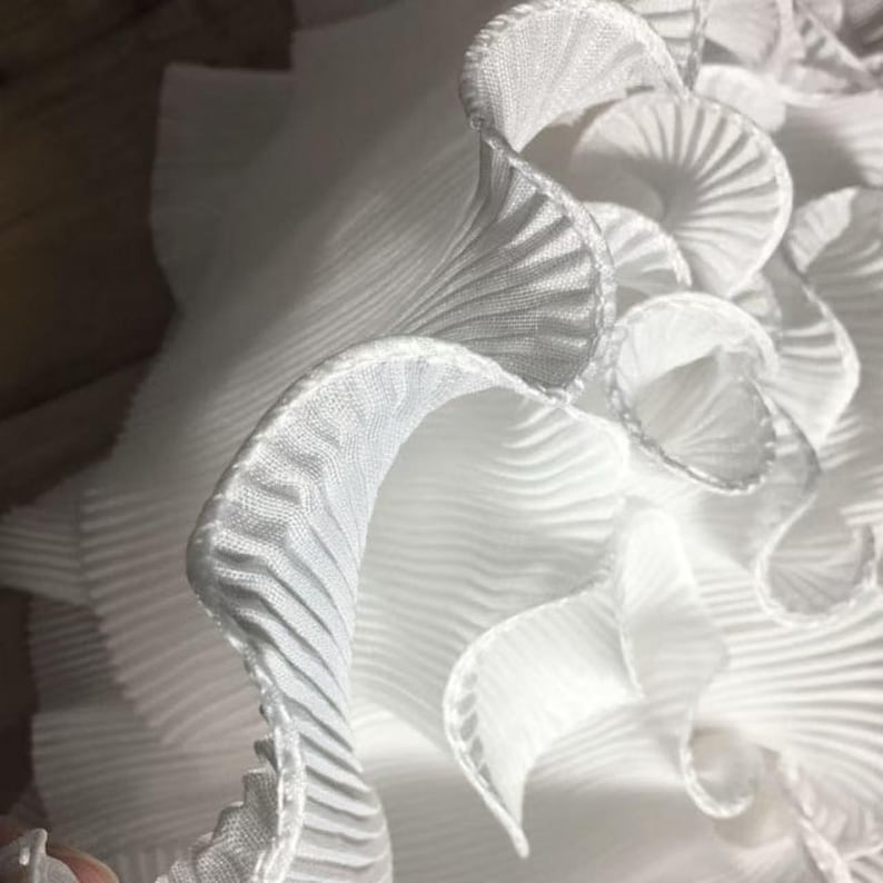 Cascading Ruffle Trim Fabric - Single Layer Wavy Pleated Trim for ...